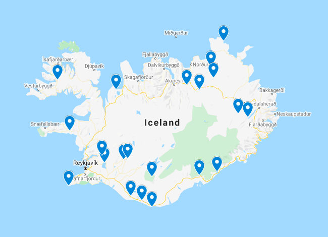 Iceland Map With Tourist Attractions